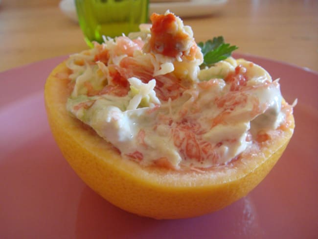 Pamplemousse Garni Au Crabe Et A Lavocat Recette Pamplemousse Garni